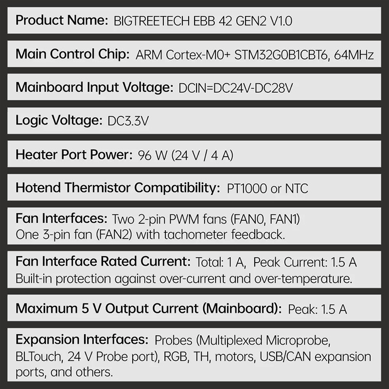 BIGTREETECH EBB36 & EBB42 GEN 2 Klipper Toolboard - CAN Bus & USB