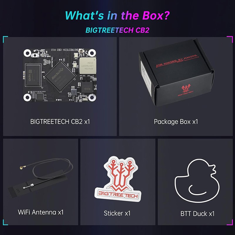 BIGTREETECH CB2 Control Board - 2GB LPDDR4 - 32GB eMMC Storage - WiFi