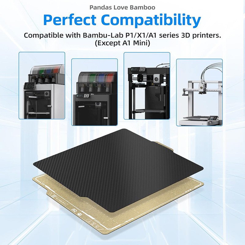 BIQU Panda Build Plate - Smooth PET and Textured PEI - for Bambu Lab P1 ...